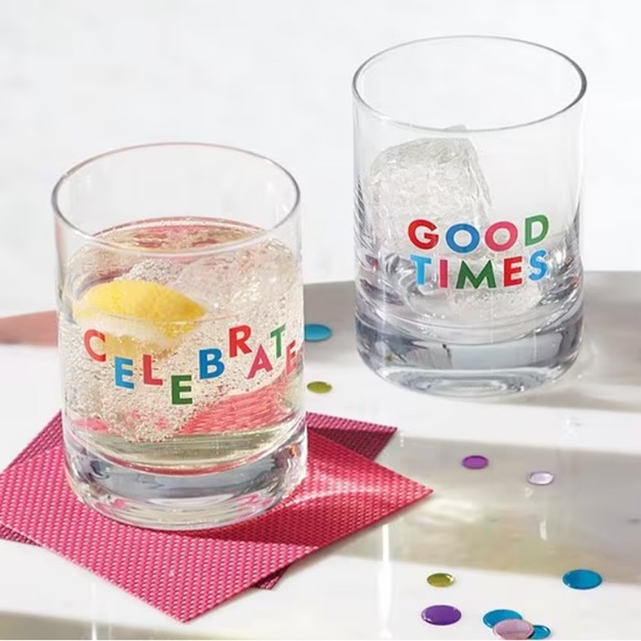 kate spade | Dining | Kate Spade Glass Celebrates Glass Set Of Two ...